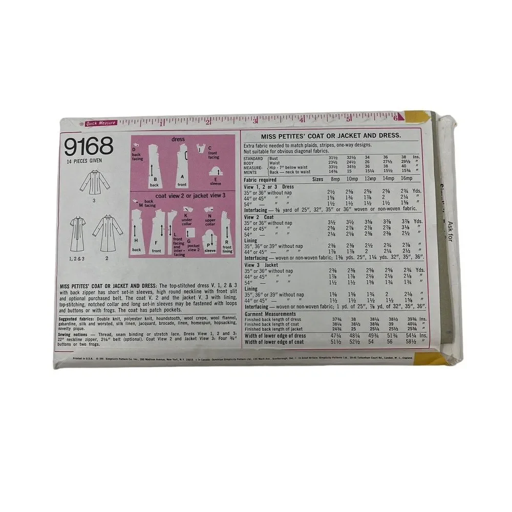Simplicity | Office | Simplicity Vintage Sewing Pattern Womens Petite ...
